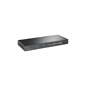 TP-Link TL-SG1218MP 16 Port Gigabit PoE Switch 16 PoE+ Ports @250W, w/ 2 Uplink Gigabit Ports + 2 Combo SFP Slots Plug & Play Sturdy Metal Rack-mountable