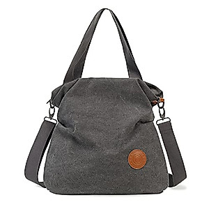 MYHOZEE Canvas Crossbody Bags for Women, Canvas Tote Bag Canvas Purses and Handbags for Womens Gray