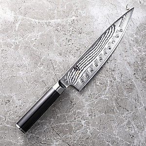 Shun Cutlery Classic Hollow Ground Chef's Knife 8”, Ideal for All-Around Food Preparation, Authentic, Handcrafted Japanese Knife, Professional Chef Knife