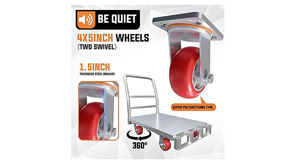 Heavy Duty 2in1 Steel Panel Truck Cart - 2000 lbs Capacity
