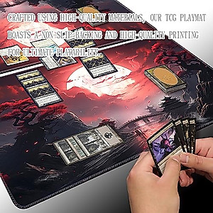 Board Game 14x24in TCG Playmat Compatible for OCG CCG RPG MTG Playmats,Mouse pad Desk Mats (Blood Moon Secrets)