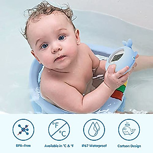 Baby Bath Bathtub Thermometer for Infant - Safety Bath Tub Water Temperature Digital Thermometer - Floating Bathing Toy Gift for Kids Newborn Mother with Flashing Temperature Warning