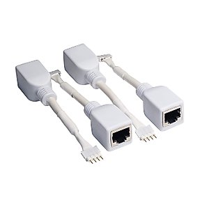 Litcessory RJ45 to 4-Pin Ethernet Cable Adapter for LIFX Z Lightstrips (4 Pack - Two Pairs, White)