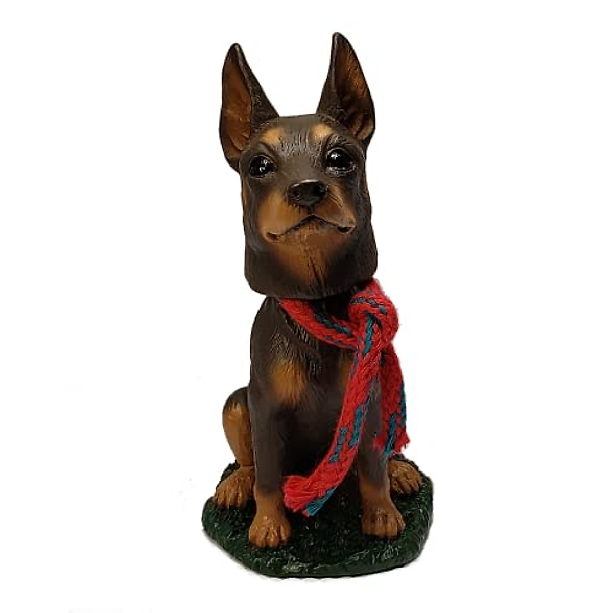 Animal Den Doberman Pinscher Red Dog Bobblehead Figure for Car Dash Desk Fun Accessory