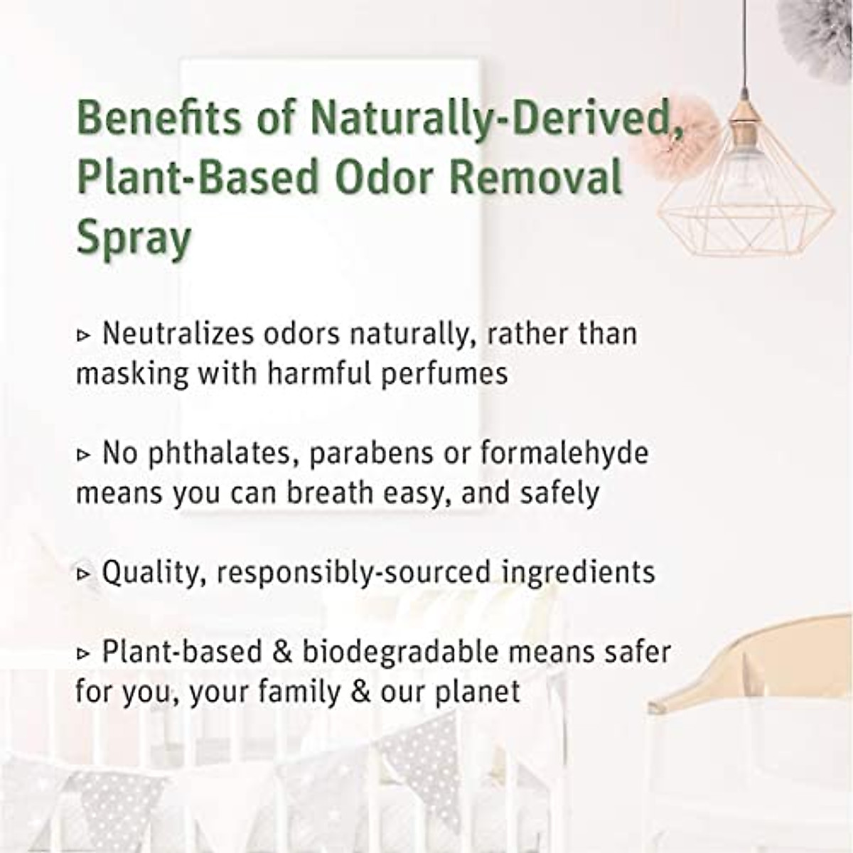 Grab Green Baby Diaper Pail Odor Removal Spray, 5 Ounce (Pack of 3), Refreshing Wild Flowers Scent, Plant and Mineral Based, Neutralizes Stinky Diaper Pail Odors