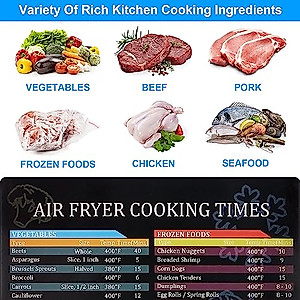 Air Fryer Cheat Sheet Magnetic Air Fryer Cooking Times Chart Magnet Cheat Sheet Set Air Fryer Accessories Cookbook Recipe Card Meat Temp Guide for Airfryer Oven Cooking Pot Kitchen Appliances, 2 Pack