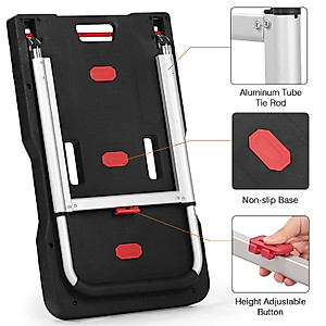 Platform Hand Truck Portable Trolly - Fully Folded Compact Push Cart, 330lbs Capacity Heavy Duty Dolly Practical Handling Tools for Household Industrial, Noise Reduction Office Moving Truck