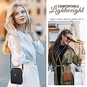 Crossbody Bag for Women Multi Pocket Shoulder Bag Leather Mobile Phone Bag Small Cross Body Purse with Adjustable Shoulder Strap Mobile Bag for Women