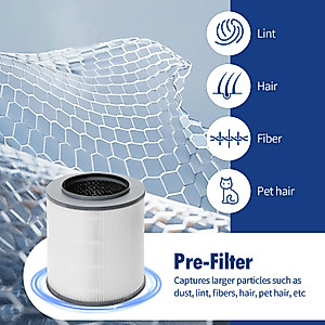 Senowi 2 Pack 12030 Medium Room True HEPA Air Purifier Replacement Filter Compatible with Clorox 11030 & 11031 Air Cleaner Purifier for Home, 1,000 Sq. Ft. Capacity, Part #12030