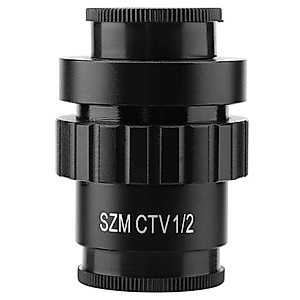 0.5X C-Mount Objective Lens,1/2 CTV Adapter for Video Digital Camera Trinocular Stereo Microscope, Comes with 1-1/8