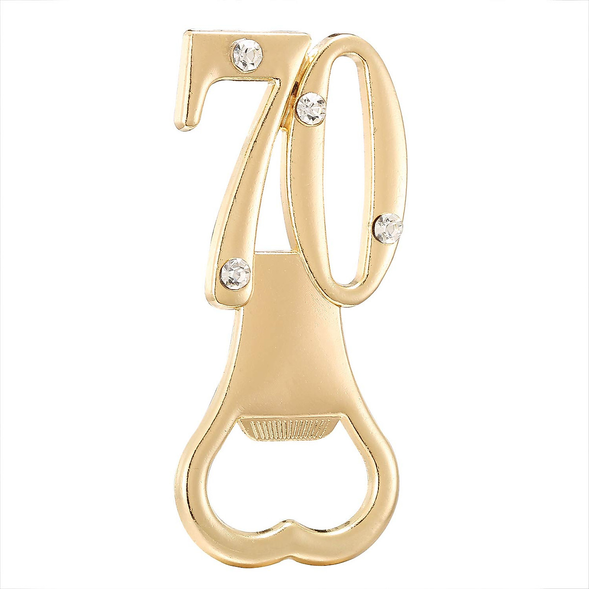 Yuokwer 12 PCS Bottle Openers Gold Birthday Party Favors 70th Anniversary Favors for Guests,Number 70th Birthday Party Decorations Beer Bottle Openers for Party Gift Souvenir Supplies (Gold 70th, 12)