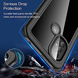GOLDJU for Motorola Moto G Power 2022 Case Waterproof, 360° Full Body Protection Built-in Screen Protector Heavy Duty Cover IP68 Underwater Shockproof Case for for Moto G Power 2022 5G 6.5'' Black