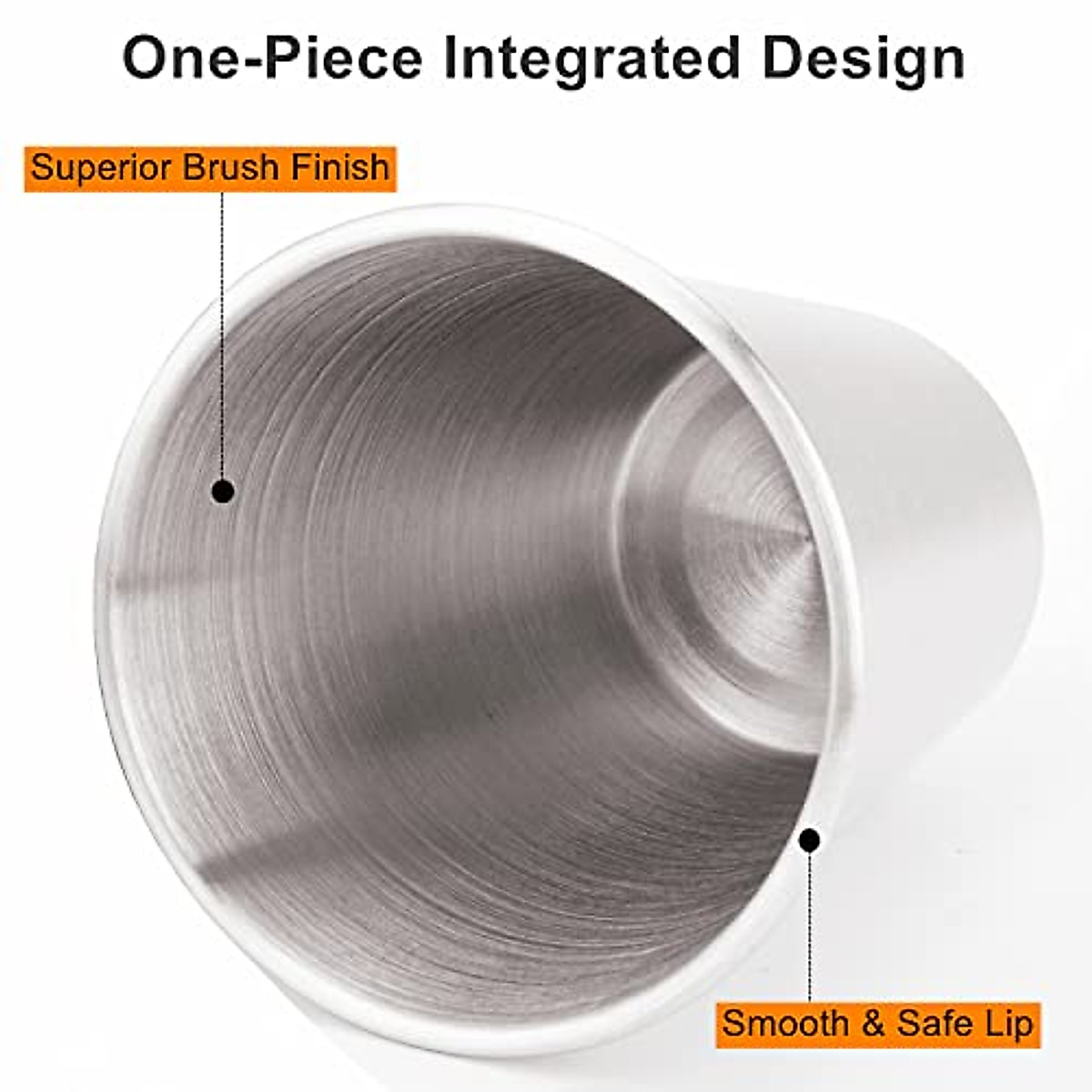 JIANYI Stainless Steel Cups, 8 Ounce Stainless Steel Kids Cups for Drinking, Reusable Water Tumbler Metal Drinking Glasses for Kids and Adults, fathers day gift ideas (4 Pack)