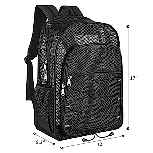 Heavy Duty Mesh Backpacks for Adults, School Bags Boys and Girls, See Through with Adjustable Straps, Swimming, Fitness, Sports, Carry Portable Oxygen Concentrators