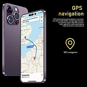 RAYPUR Unlocked Cheap Smart Phone for i15 Ultra, Android 5G Global Version Mobile Phones, 7.3Inch Incell HD Capsule Screen, Support Face Recognition,Black-1TB