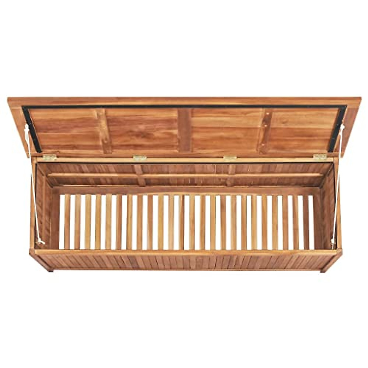 Canditree Solid Teak Wood Patio Deck Box, Wooden Storage Box for Outdoor Furniture Cushions Garden Tools (59.1"x19.7"x22.8")