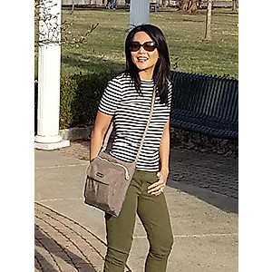 NeatPack Unisex Rfid Nylon Small Crossbody Shoulder Bag - Taupe