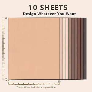 Tintnut Skin Tone Heat Transfer Vinyl - 10 Sheets Bundle 10x12 Inch Cream Barely Beige Iron on Vinyl Brown Tan HTV Vinyl Craft Cutter DIY T-Shirts Clothing Bags for Cricut Silhouette Cameo