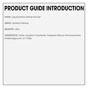 LOKFAR 6 Pcs Double-Side Liquid Eyeliner Stamp Pen Set, Eye Liners for Women Waterproof Eyeliner Pencil Black Eye-liner Stencils Long-Lasting Tattoo Makeup-Triangle,Star,Moon,Heart,Flower,Smiley