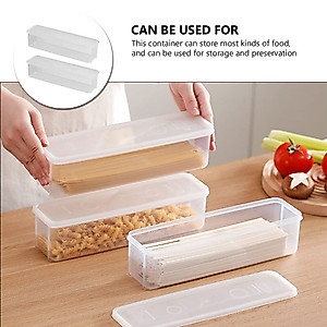 RFME Pasta Storage Containers with Airtight Lid 2Pcs Rectangular Spaghetti Noodle Box Chopstick Storage Holder Canisters for Kitchen Pantry Refrigerator