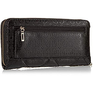 GUESS womens Dilla Large Zip Around Wallet, Black, One Size US