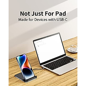 BYEASY USB C Hub Stand Holder, 7 in 1 Docking Station Adapter with 4K HDMI, 60W PD Charging, TF/SD Card Reader, USB 3.0 and 3.5mm Audio Jack for iPad Pro 2018 2020 2021, iPad Air 4th