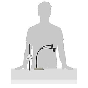 Alert FTL230 Bench Lamp with Dual 220 Lumen LEDs, 1, Black, White