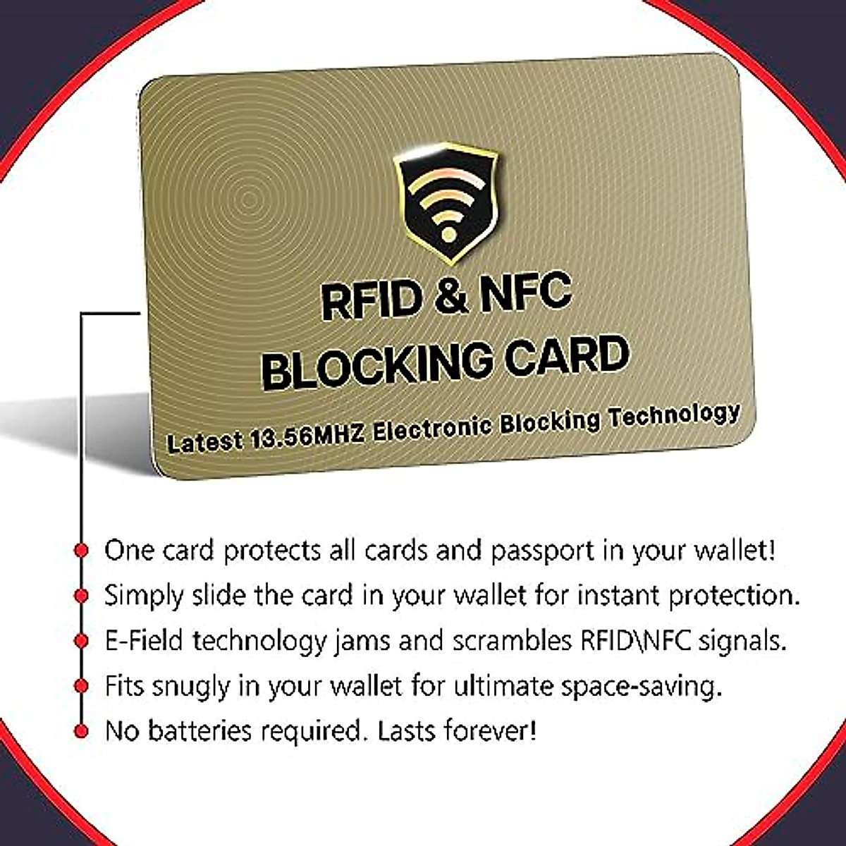 SAITECH IT 2 Pack RFID Blocking Cards One Card Protects Entire Wallet Purse For Men & Women, Contactless Bank Debit Credit Card Protector ID ATM Guard Card – Golden