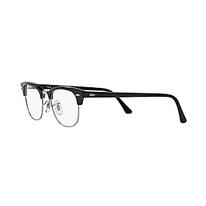 Ray-Ban Unisex 5154 Clubmaster Eyeglasses Shiny Black 49mm