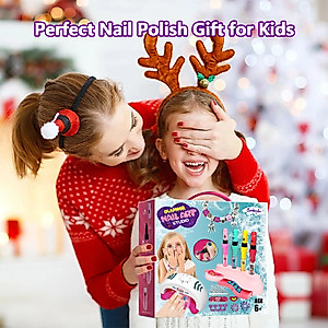 Kids Nail Polish Set for Girls - Nail Art Kit for kids Ages 7-12 - Girls Toys 8-10 - Non Toxic Nail Polish, Girls stuff for Spa,Manicure,Birthday Gifts Toys for Girls Age 6 7 8 9 10 12 Years