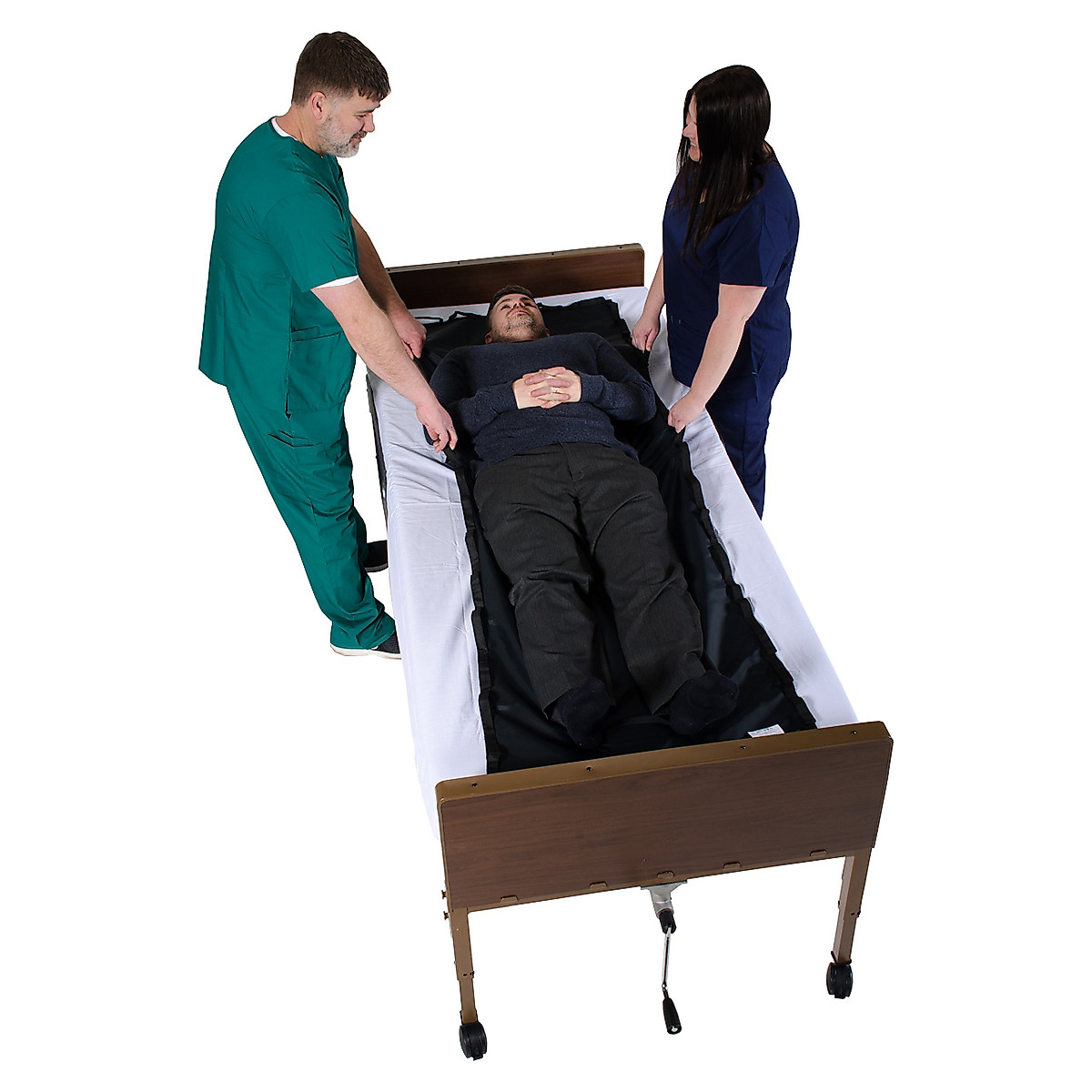Patient Aid 78" x 28" Reusable Slide Sheet with Ergonomic Handles for Positioning, Turning, and Moving Patients Up to 500 lbs, Strong and Comfy Nylon Fabric Patient Transfer Sheet (Pack of 1)