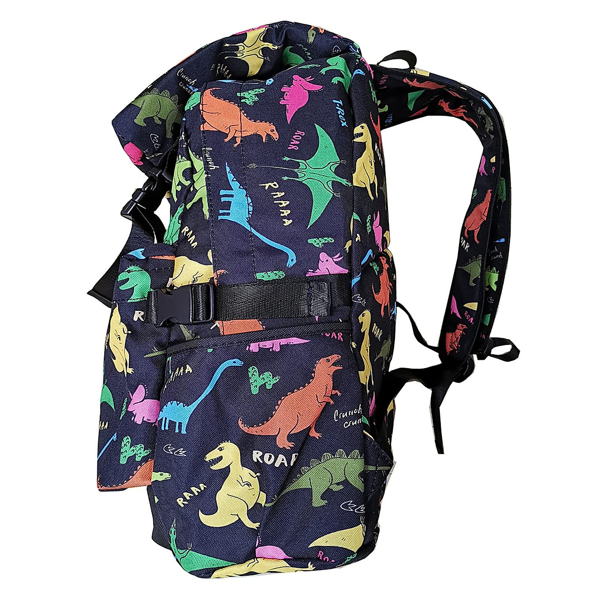 Larswon Canvas Dinosaur Backpack Shoulder Bag Rucksack Dino Bag Slim Backpack Travel Rucksack School Backpack Large 13" 14" Laptop Backpack