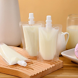 Yardwe Drink Pouches Plastic Flask: 3.5oz/100ml Juice Pouches for Adults, Reusable Drink Bags for Outdoor Travel, 50PCS