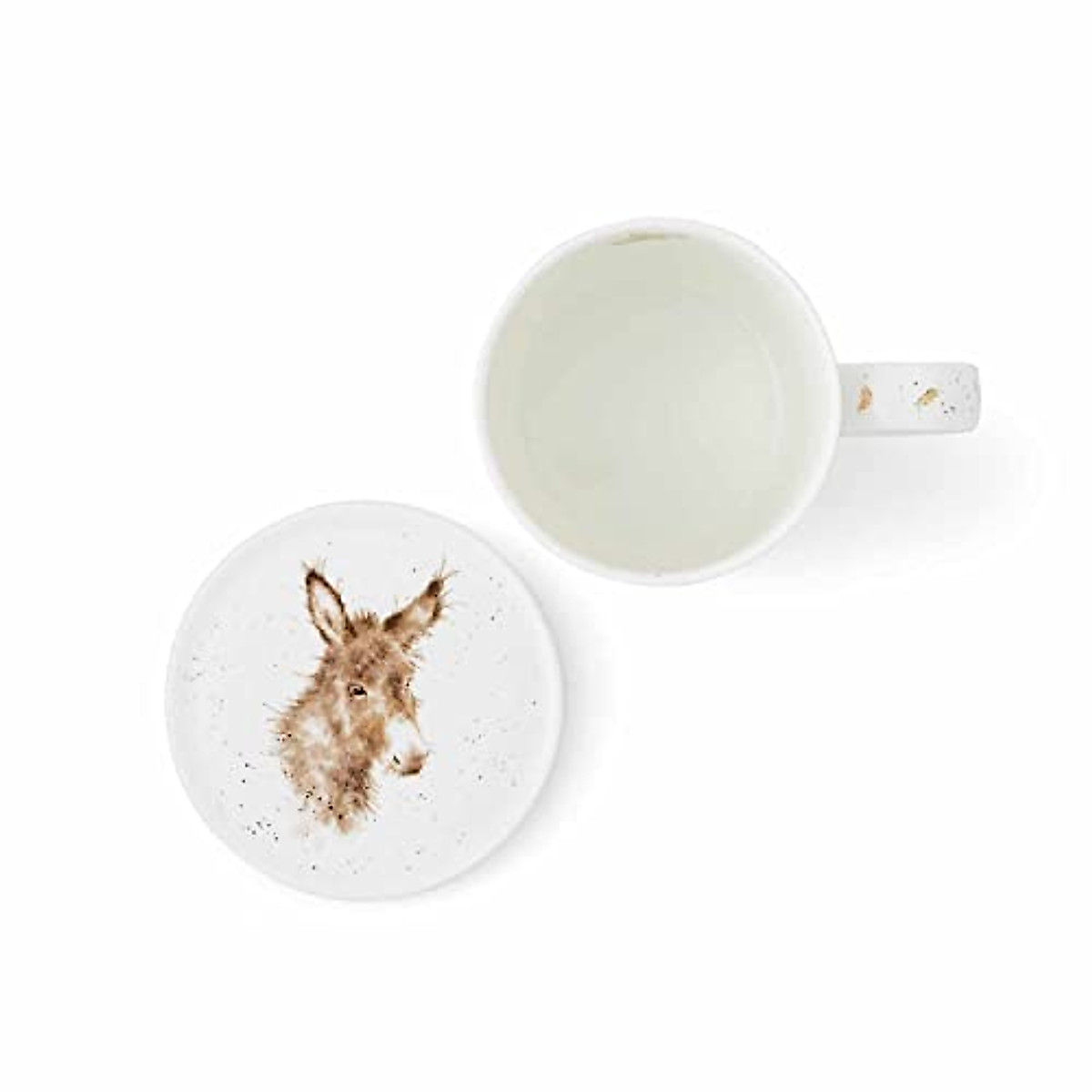 Royal Worcester Wrendale Designs Gentle Jack Mug & Coaster Set | 11 Ounce Coffee Mug with Coaster | Made from Fine Bone China | Microwave and Dishwasher Safe