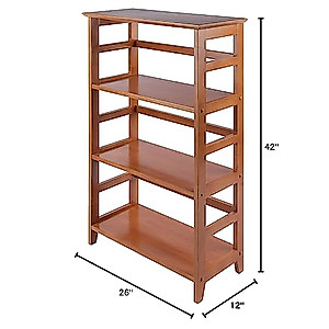 Winsome Wood Studio Shelving, Honey & Wood Mission Shelving, Natural
