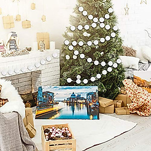 Aneco 2 Pack Christmas Felt Ball Garland Banner Christmas Felt Ball Pom Pom Garlands Christmas Hanging Bunting Ornament for Tree Fireplace and Wall