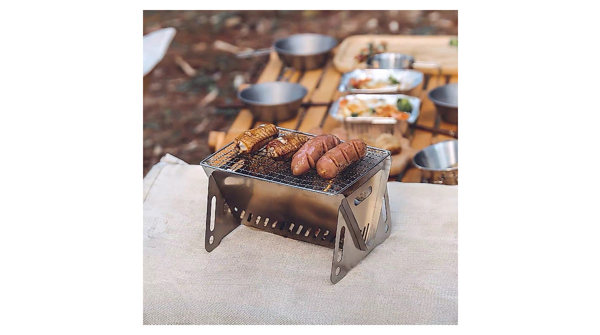 EROUGE Portable Mini Camping Grill,Folding Outdoor Campfire Grill ...