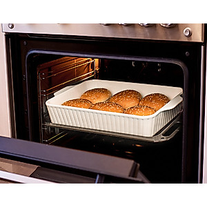 Casserole Dishes for Oven, Ceramic Baking Dish 9x13,4.2 Quarts Casserole Dish with Handles,2 Pack Lasagna Pan Deep Baking Pan Set Bakeware Oven Safe Baking Dishes for Oven,Lasagna,Wedding Gift, White