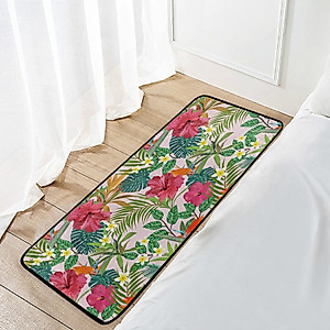 ElliTarr Kitchen Rugs and Mats Non Skid Washable Spring Floral Red Absorbent Floor Mats Cushioned in Front of Sink for Home Farmhouse Kitchen Bathroom Kitchen Runner Rug 39 x20Inch