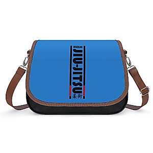 Funny Jiu Jitsu Shoulder Bag for Women Crossbody Travel Purse Sling Buckle Pouch With Zipper