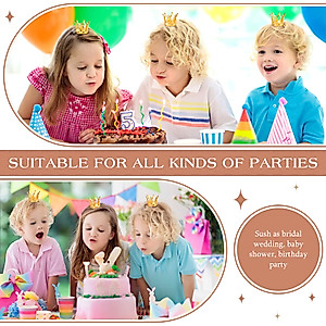 24 Pcs Crown Cake Topper Mini Baby Crown Tiny Queen Crown Small Princess Headpiece Cake Decoration for Women Lady Girl Bridal Wedding Royal Themed Baby Shower Decor Birthday Party (Gold)