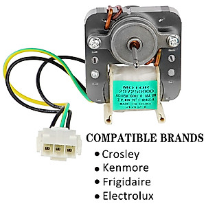 Virego 297250000 297309000 Refrigerator Evaporator Fan Motor, Fan Motor with Wiring Harness, Compatible with Frigidaire Refrigerator, Replaces 216934100 216914200, Easy to Install, One Year Warranty