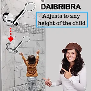 Suction Cup Shower Head Holder Wall Mount - Different Positions Handheld Shower Head Holder relocatable and Adjustable - Handheld Shower Head Holder for People with Handicap or Short Stature.