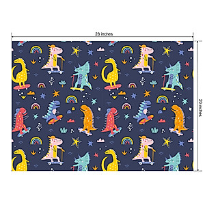 Titiweet Dinosaur Wrapping Paper for Boys Girls Kids - Dinosaur Gift Wrap, 12 Sheets Dino Wrapping Paper for Christmas Birthday Holiday, 20 x 28 Inches Per Sheet