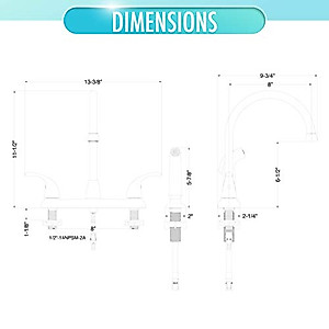 Aqua Vista 21-K822-AV-BND Kitchen Sink Faucet with Side Spray, Brushed Nickel High Arc