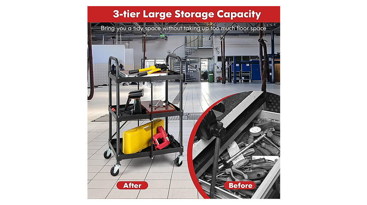 IRONMAX Folding Tool Cart - Versatile & Heavy Duty