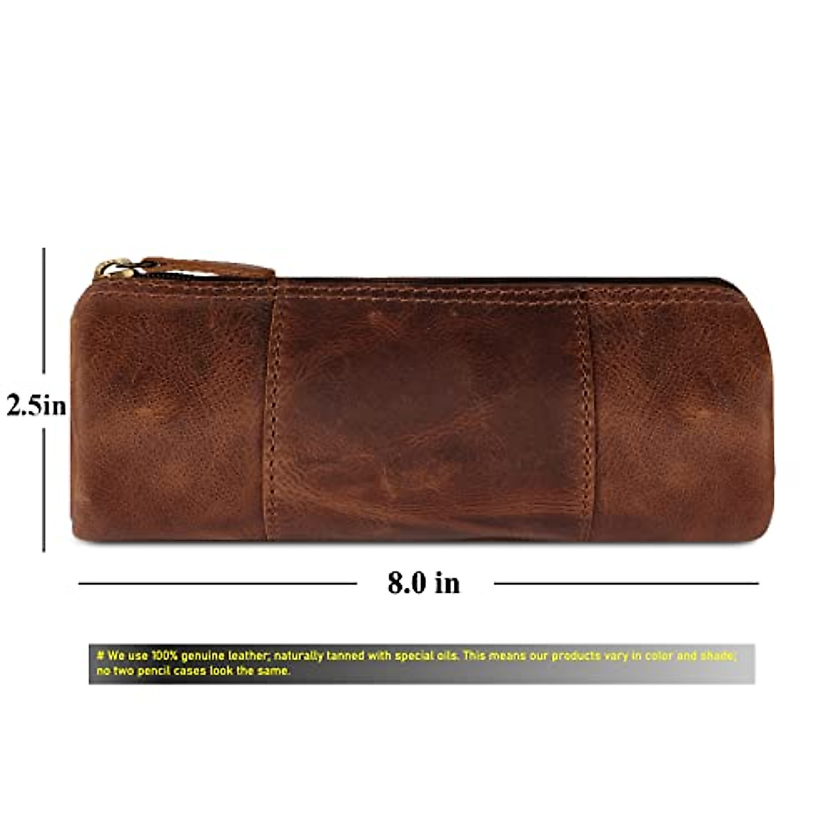 The Antiq Make-up Pouch, Leather Zipper Pouch, Leather Pencil Case, Marker Pouch