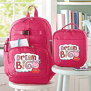Let's Make Memories Personalized Backpack with Lunch Box (Optional) - Peppa Pig - Pink - Dream Big