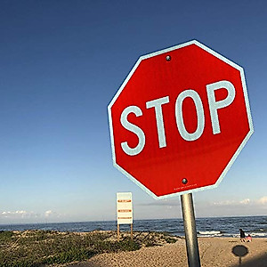 Faittoo Stop Signs, (2 Pack) 24 x 24 Inches Octagon Engineer Grade Reflective Sheeting Street Slow Warning Signs, Rust Free Aluminum, UV Protected and Waterproof, Weather Resistant, Durable Ink