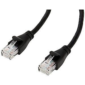 Amazon Basics RJ45 Cat-6 Ethernet Patch Cable, 1Gpbs Transfer Speed, Gold-Plated Connectors, 50 Foot for PC, TV, Tablet, Router, Printer, Black